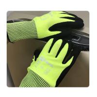 China Men Anti Abrasion HPPE Knit Black Nitrile Mining Cut Resistant Safety Gloves for sale