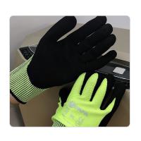 China Men Anti Abrasion HPPE Knit Black Nitrile Mining Cut Resistant Safety Gloves for sale