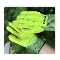 China Orange TPR Sewed On Back Anti Puncture Oilfield Impact Safety Gloves for sale