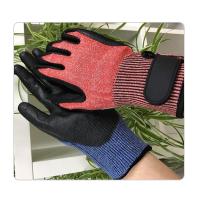 China Red 13G HPPE Yarn TPR Impact Resistant Work Gloves For Automotive Industry for sale