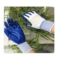 China Electromobile And Bicycle Maintenance White Polyester Knit Blue Nitrile Gloves for sale