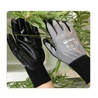 China Electromobile And Bicycle Maintenance White Polyester Knit Blue Nitrile Gloves for sale