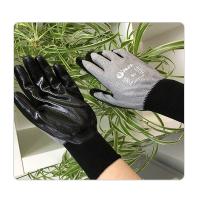 China Grey Polyester Liner Black Nitrile Gloves For Carrying And Cleaning for sale