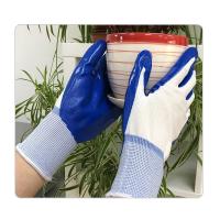 China Grey Polyester Liner Black Nitrile Gloves For Carrying And Cleaning for sale