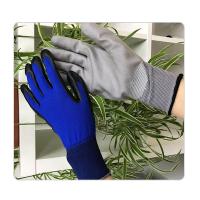 China Packing Thin Nylon Liner Soft 15 Gauge Knit PU Palm Coating Work Gloves for sale