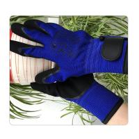 China Blue U3 Knitted Liner Black Nitrile Gloves for sale