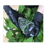 China Black Polyester Liner Rubber Water Resistant Gloves for sale