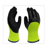 China Cold Environment High Visibility Duration Warm 3/4 Half Coating Nitrile Winter Gloves for sale