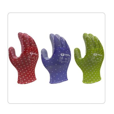 China Gardening Gloves Flower Pattern Smooth Nitrile 28cm EN388 4121X Hand Safety Gloves for sale