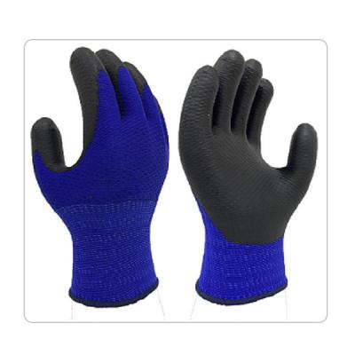 China Black Silicone Free Grease Resistant PAFA Honeycomb Grip Foam Nitrile Gloves for sale