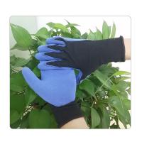 China Gardening And Agriculture Blue Nylon Spandex Liner Breathable15 Gauge Nitrile Grip Gloves for sale