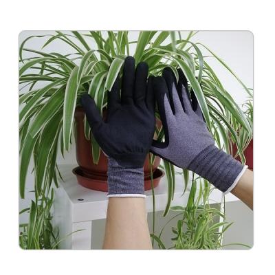 China Industrial And Gardening Comfort Non Slip Dipped Sandy Nitrile Palm Coated Gloves for sale