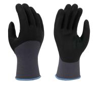 China Grey Seamless Knitted Nitrile Gloves 3/4 dipping for sale