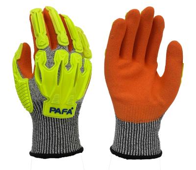 China Nitrile Coating HPPE 13 Gauge Level D Protection Cut Resistant Hand Gloves For Mining for sale