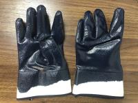 China 26CM Jersey Liner  Canvas Cuff Tear Resistant  Nitrile Gloves For Mining And Construction for sale
