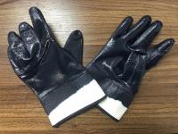 China 26CM Jersey Liner  Canvas Cuff Tear Resistant  Nitrile Gloves For Mining And Construction for sale