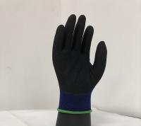 China Stretch Knitting 13 Gauge Seamless Nylon NBR Rubber Palm Coated Gloves For Carrying for sale