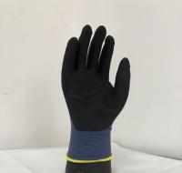 China Seamless Polyester Spandex Knitting Black Nitrile Gloves For Automotive Repairing for sale