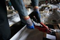 China Sanitation Firm Grip Nitrile Gloves With Polyester Liner for sale