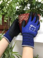 China Blue Terry Brushed Polyester Liner Industrial Work Gloves Ergonomic for sale