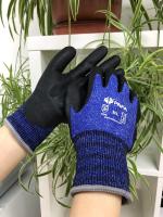 China Blue Terry Brushed Polyester Liner Industrial Work Gloves Ergonomic for sale
