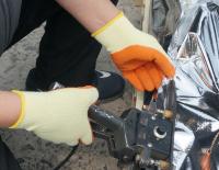 China 10 Gauge Polyester Liner Latex Gloves For Mechanical Assembly for sale