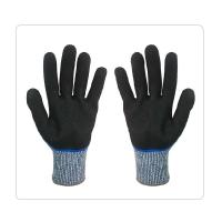 China Transportation 13 Gauge HPPE Liner Cut Resistant Safety Black Nitrile Gloves for sale