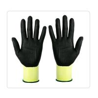 China Black Foam Nitrile Palm 18 Gauge Cut Resistant Safety Gloves For Metal And Glass Handling for sale