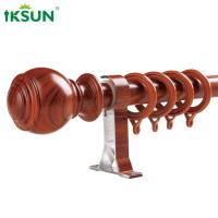China Single Wall Mount Modern Wood Curtain Rod 28mm Diameter Multifunctional for sale