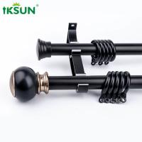 China 1.2mm Double Aluminium Curtain Rod Heavy Duty Matte Black Color for sale