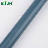 China 28mm Wall Mount Aluminium Curtain Pole Heavy Duty Morandi Blue Color for sale