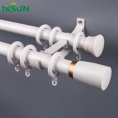 China 19ft Wall Mount Aluminium Curtain Rod For Bedroom Bay Window for sale