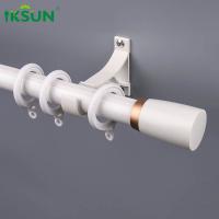 China White Metal 22ft Aluminium Curtain Rod Wall Installation Single Type for sale