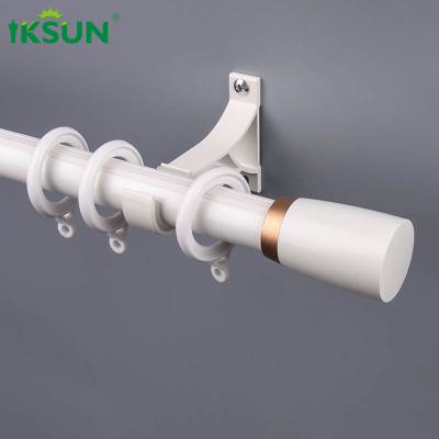 China White Metal 22ft Aluminium Curtain Rod Wall Installation Single Type for sale