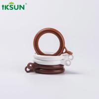 China 28mm Curtain Pole Rings , Plastic Eyelet Rings Wood Grain Color for sale