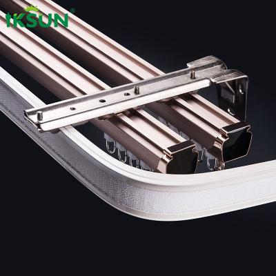 China 5.8m Gold Triple Aluminium Curtain Track Wall Mount Window Hanging for sale