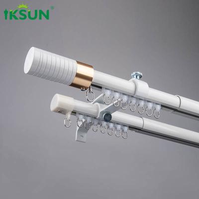 China Tension Retractable Double Extendable Curtain Pole Wall Mounting for sale