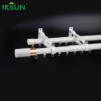 China 1 Set Bay Window Tension Curtain Rod Flexible Adjustable Double Curtain Rod for sale