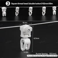 China Heavy Duty Ripple Fold Curtain Track Runner 60/70/80mm Track Hooks for sale