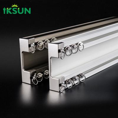 China 100mm Aluminium Ceiling Double Curtain Rail Track Heavy Duty for sale