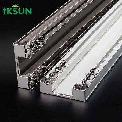 China Aluminium Curtain Double Rail Track 1.1mm Thickness for sale