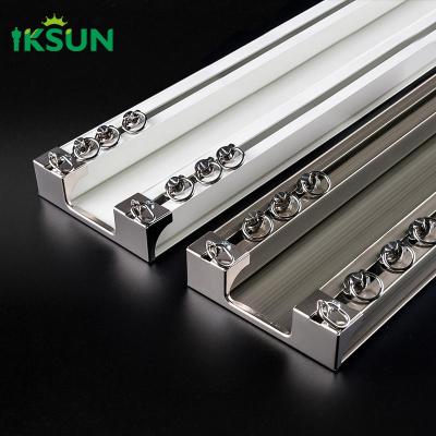 China Heavy Duty Aluminium Double Curtain Track System Square Shape for sale
