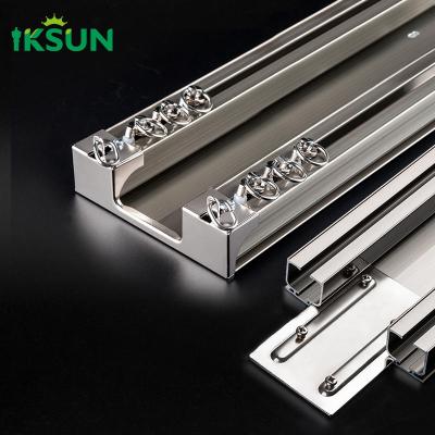China Ceiling Mounted Double Aluminium Curtain Track Square Shape for sale