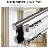 China Double Aluminium Curtain Track 5.8-6.7m White Black Rose Gold Color 30-50kg Load for sale