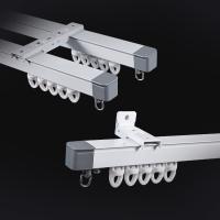 China Extendable Ceiling Mounted Curtain Rod Poles Holder Rails Track With Runner Rollers for sale