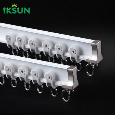 China 1.2mm Ceiling Mouted Ripple Fold Curved Curtain Track Oxidative Coloring for sale