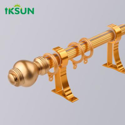 China Curtain Roman rod thickened aluminum alloy curtain track Nordic simple mute perforated bracket side mounted single rod for sale