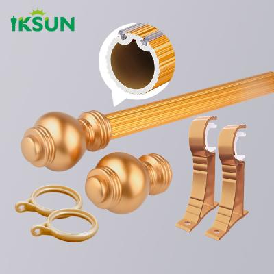 China Extendable Aluminium Curtain Rod  1.2mm Single Long Curtain Rod Set And Rails for sale