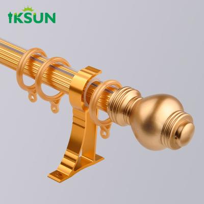 China 1.2mm Aluminum Curtain Rails And Rods Golden Window Tracking Silent Gliss Triple for sale