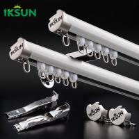 China Aluminium alloy 6063 Square Curtain Track Rail Ripple Fold Curtain Track With Accessories for sale